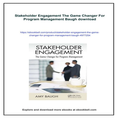 Stakeholder Engagement The Game Changer For Program Management Baugh | PDF