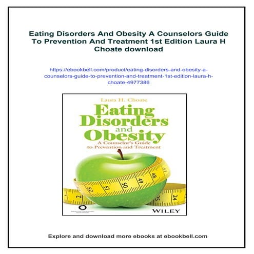 Eating Disorders And Obesity A Counselors Guide To Prevention And ...