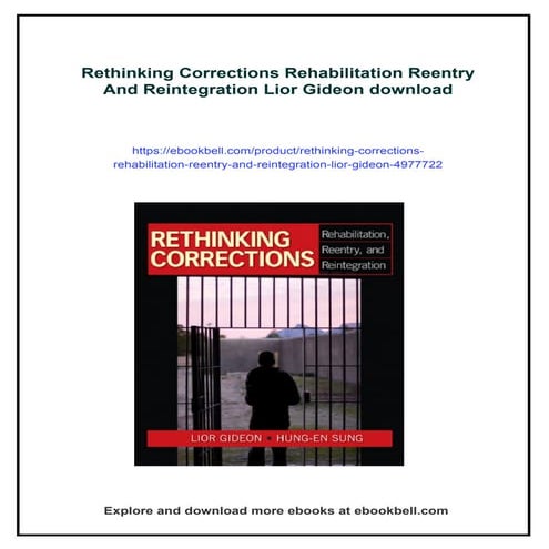 Rethinking Corrections Rehabilitation Reentry And Reintegration Lior ...