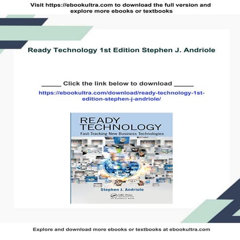 Ready Technology 1st Edition Stephen J. Andriole | PDF