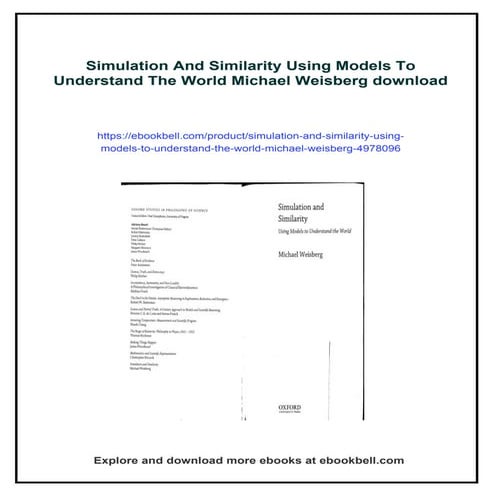 Simulation And Similarity Using Models To Understand The World Michael ...