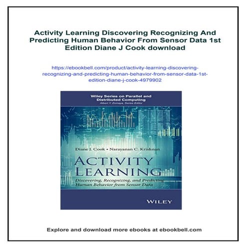 Activity Learning Discovering Recognizing And Predicting Human Behavior From Sensor Data 1st ...