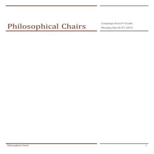 Philosophical Chairs | PDF