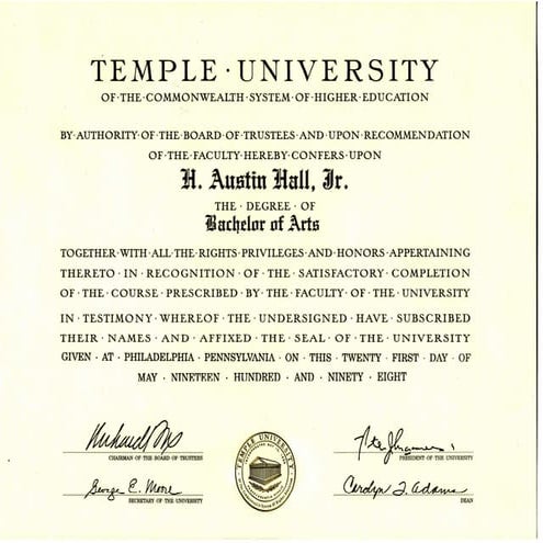 Hall Temple U degree | PPT