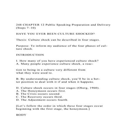 248 CHAPTER 12 Public Speaking Preparation and Delivery (Steps.docx