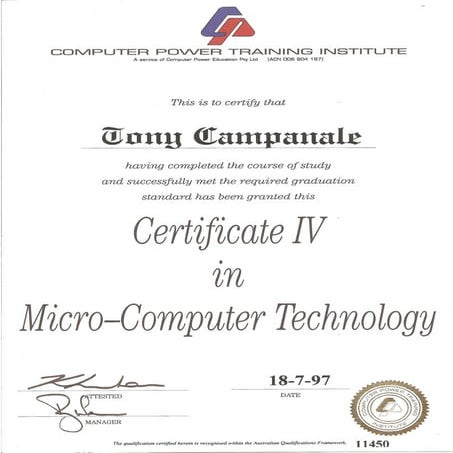 My Cert IV Micro-Technology Certificate | PDF