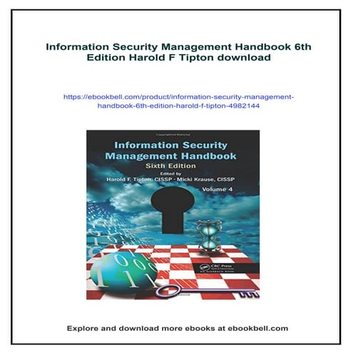 Information Security Management Handbook 6th Edition Harold F Tipton | PDF