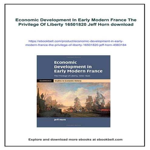 Economic Development In Early Modern France The Privilege Of Liberty ...