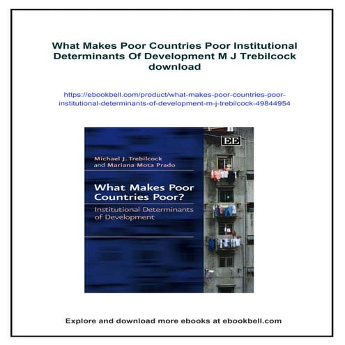 What Makes Poor Countries Poor Institutional Determinants Of ...