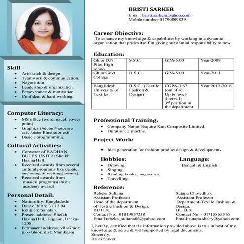 Bristi cv | PDF