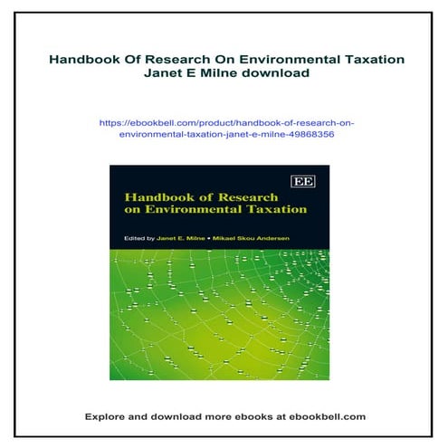 Handbook Of Research On Environmental Taxation Janet E Milne | PDF