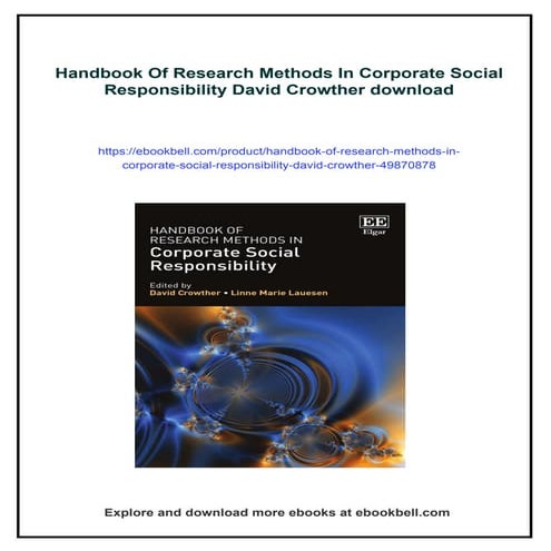 Handbook Of Research Methods In Corporate Social Responsibility David ...