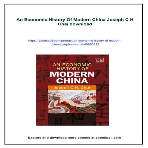 An Economic History Of Modern China Joseph C H Chai | PDF