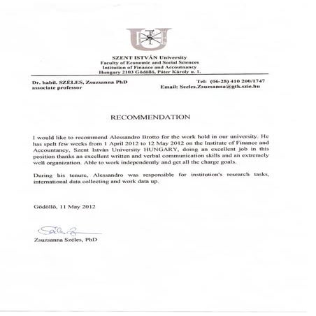 recommendation letter | PDF