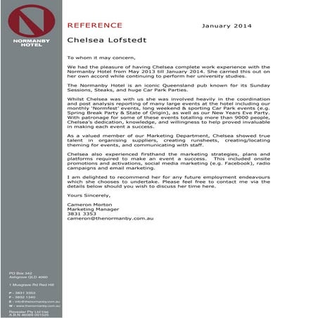 Reference Letter | PDF