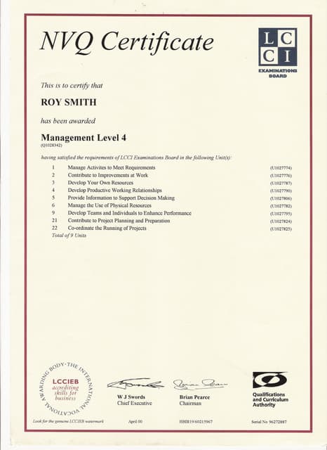 NVQ LEVEL 3 ENGINEERING MACHINING CERTIFICATE | PDF | Vocational Training | Careers