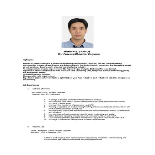 Marvin Santos Resume | DOC
