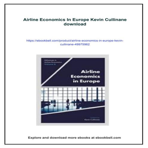 Airline Economics In Europe Kevin Cullinane | PDF