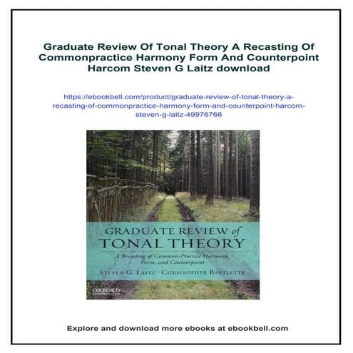 Graduate Review Of Tonal Theory A Recasting Of Commonpractice Harmony ...