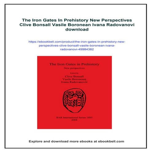 The Iron Gates In Prehistory New Perspectives Clive Bonsall Vasile ...
