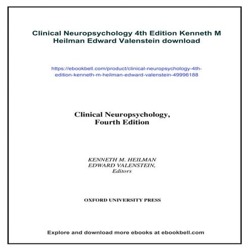 Clinical Neuropsychology 4th Edition Kenneth M Heilman Edward ...