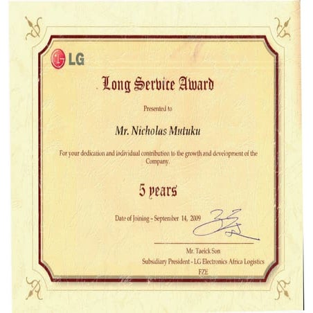 Long service award-Sep-2014 | PPT