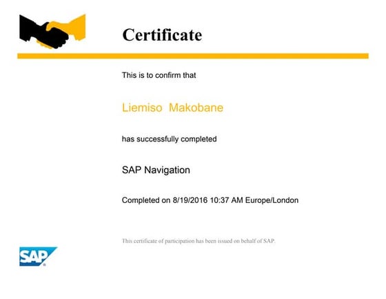 My SAP Overview Certificate | PDF