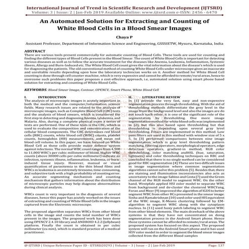 Counting of wb cs and rbcs from blood images using gray thresholding | PDF