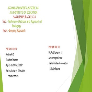 24_Anitha MG_Enquiry Approach_TMAP_Seminar | PPT