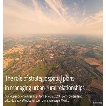 The role of strategic spatial plans in managing urban-rural ...