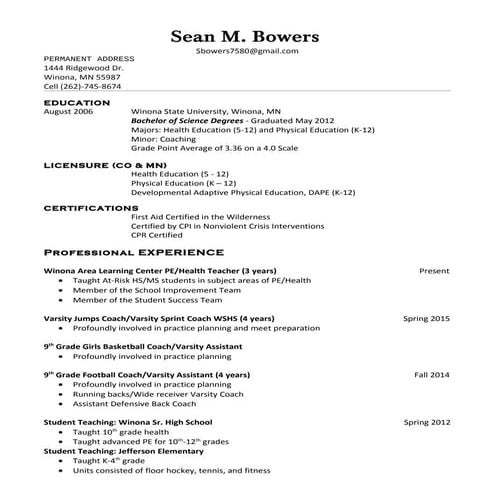 Updated Resume 2015 New | DOC
