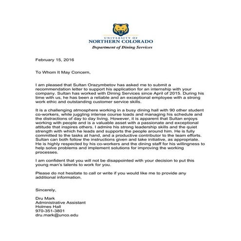 Reference Letter 2 (Part-Time Job) | PDF