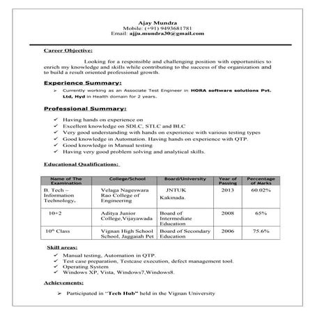 Ajay_Resume With Exp | PDF