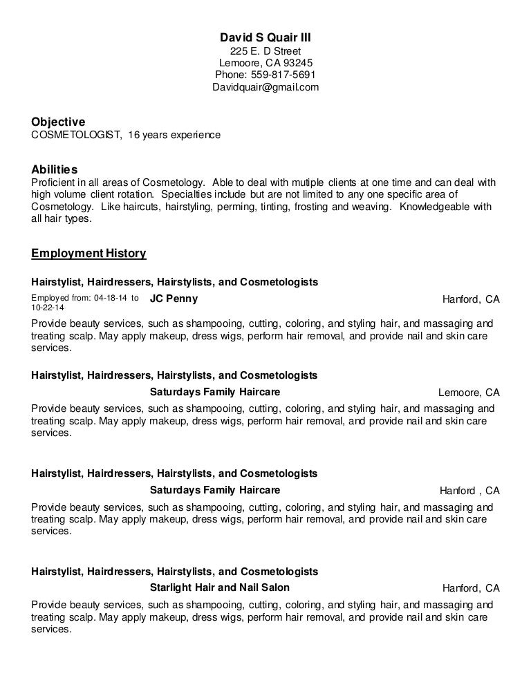 Resume for David Qauir
