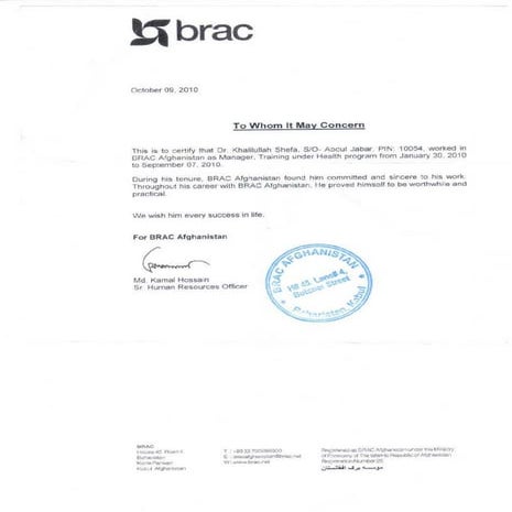 As Training program Manager with BRAC | PDF