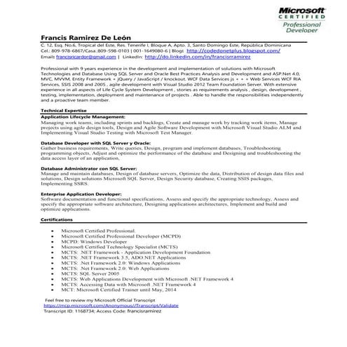 Francis Ramirez De León Eng | PDF