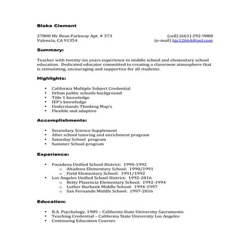 11-15-16 - RESUME | PDF | Professional School | Postgraduate Education