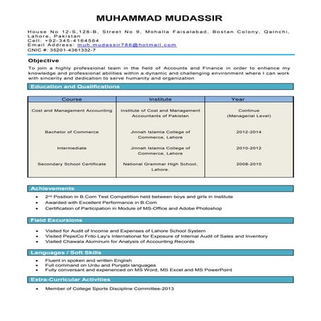 Mudassir CV | PDF