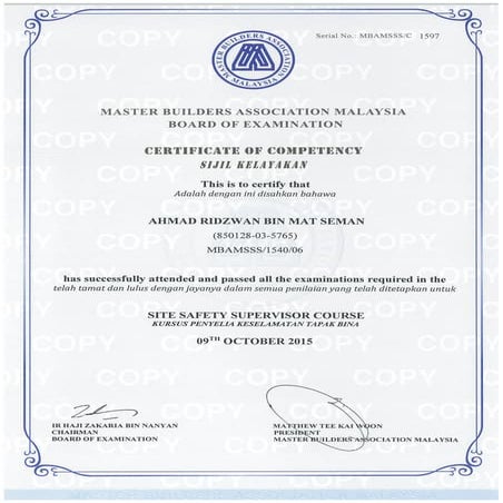 Certificate Of Competency SSS | PDF | Education