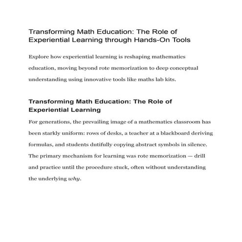 Transforming Math Education: Harnessing the Power of Innovative Math ...