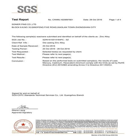 Zinc alloy-SGS Report.PDF