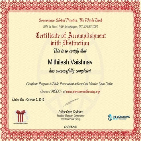 Certificate of Public Procurement- World Bank | PPT