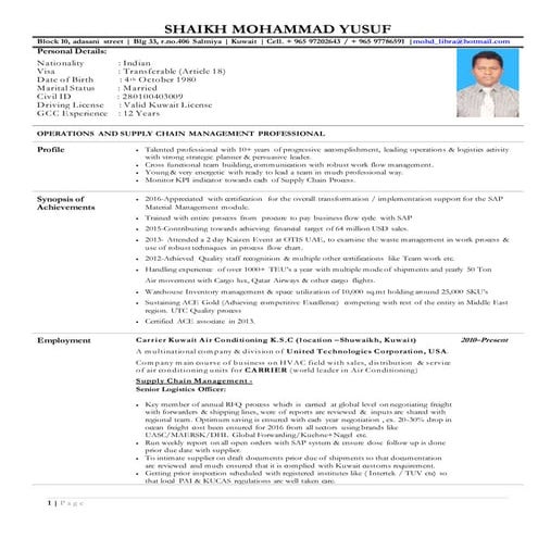 Shaikh CV 26082016 | PDF