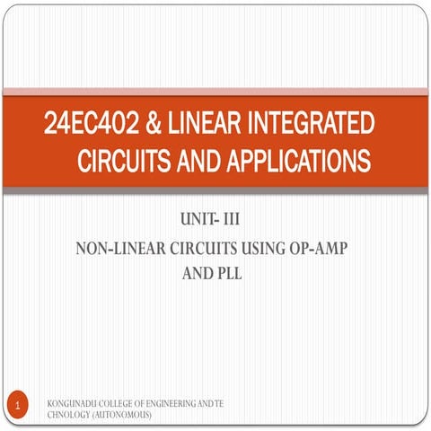 24EC402-LINEAR INTEGRATED CIRCUITS AND APPLICATIONS-UNIT III | PPTX