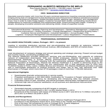 CV Fernando Melo 2015 | PDF