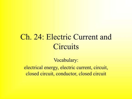 PPT Electric Circuits, Science for grade 5 | PPTX