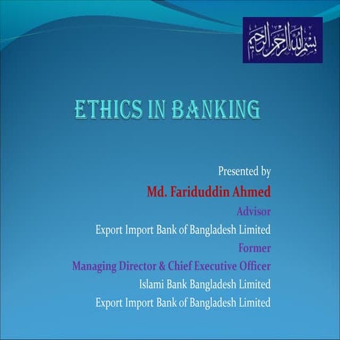 Ethics in banking | PPT