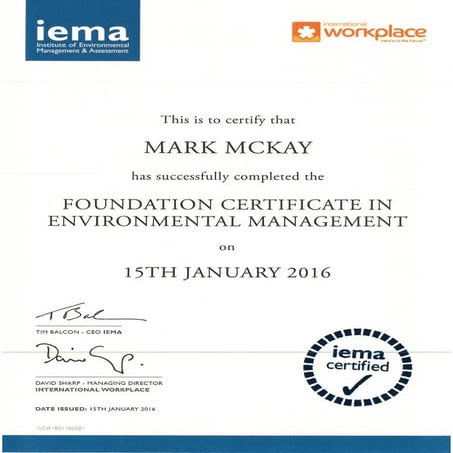 Foundation Certificate in Environmental Management | PDF