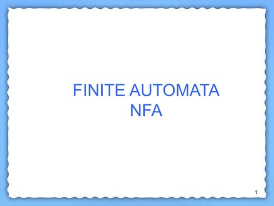Introduction To Finite Automata Ppt