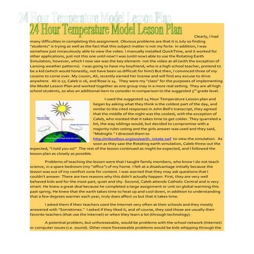 24 Hour Model Lesson Plan | DOC
